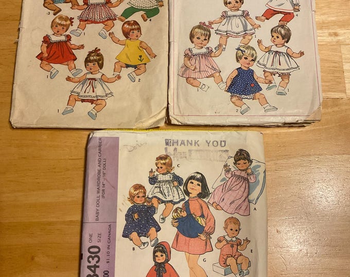Set of 3 Baby Doll Sewing Patterns Simplicity and Mccall’s - Etsy