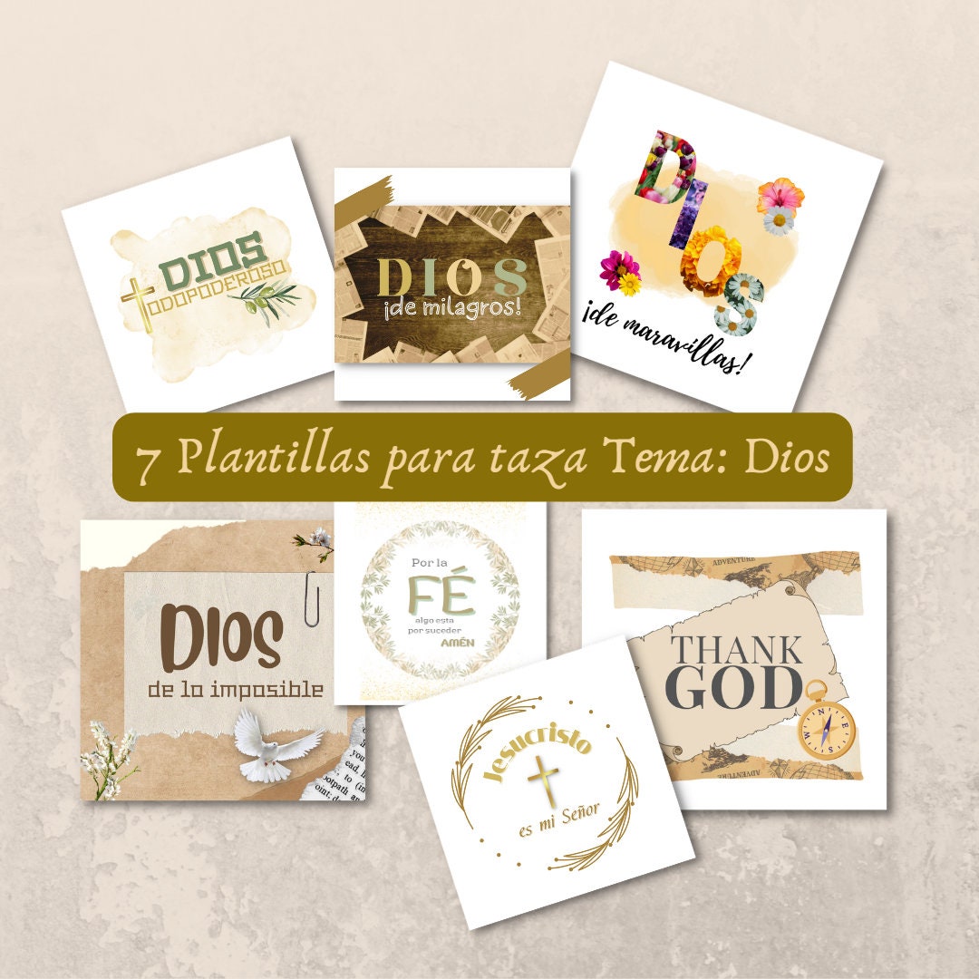 Set de 7 plantillas con tema: Dios ideal para sublimación en - Etsy México