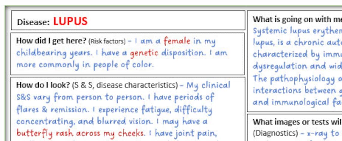 Lupus (SLE) RN Study Notes by a Nursing PROFESSOR! - Etsy