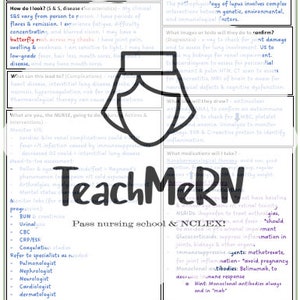 Lupus (SLE) RN Study Notes by a Nursing PROFESSOR! - Etsy