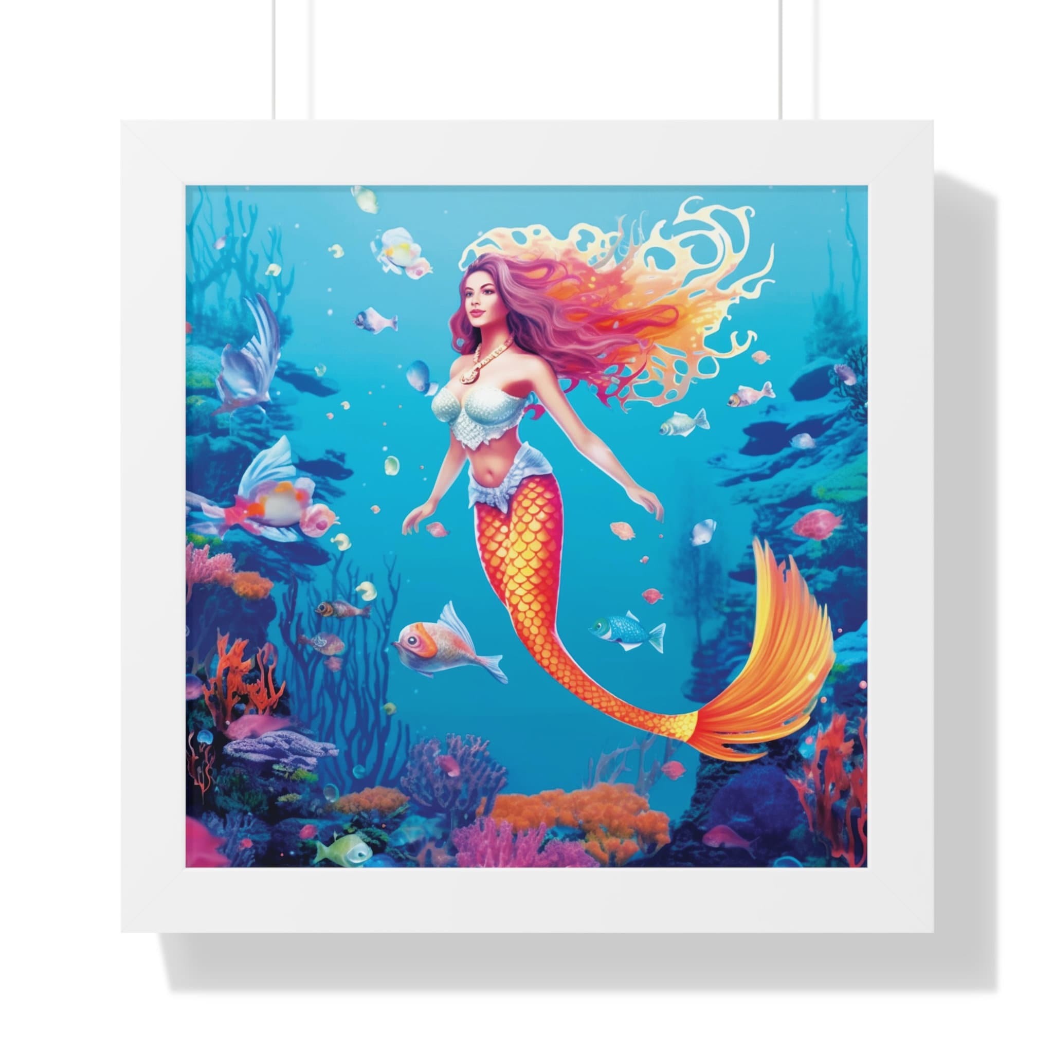 Mermaid Art Prints, Mermaid Wall Decor, Mermaid Wall Art, Framed 16 X ...
