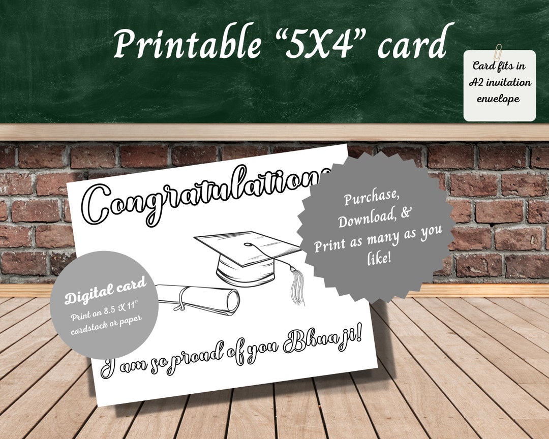 Printable Bhua Ji Card Kids Coloring Card Instant Download Graduation ...