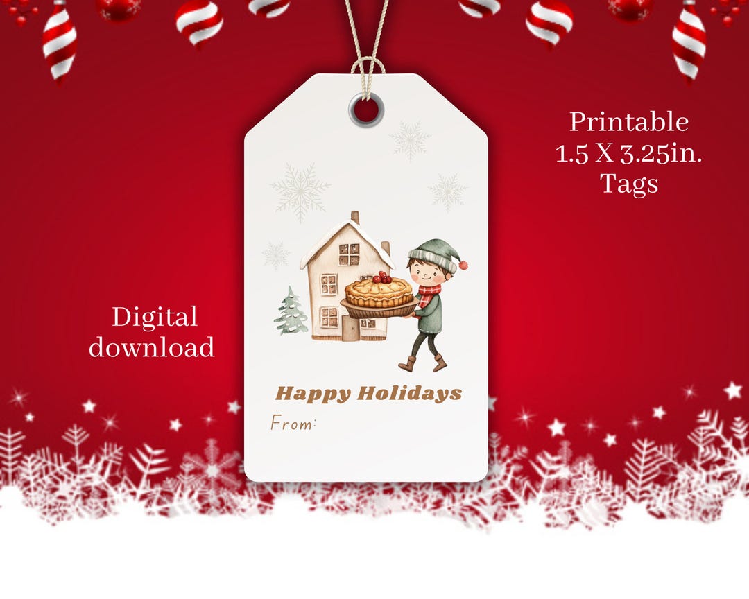 Printable Gift Bag Tags Instant Downloadable Gift Box Tags Christmas ...