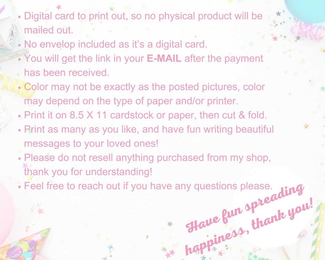 Printable Happy Birthday Card Instant Download Colorful - Etsy