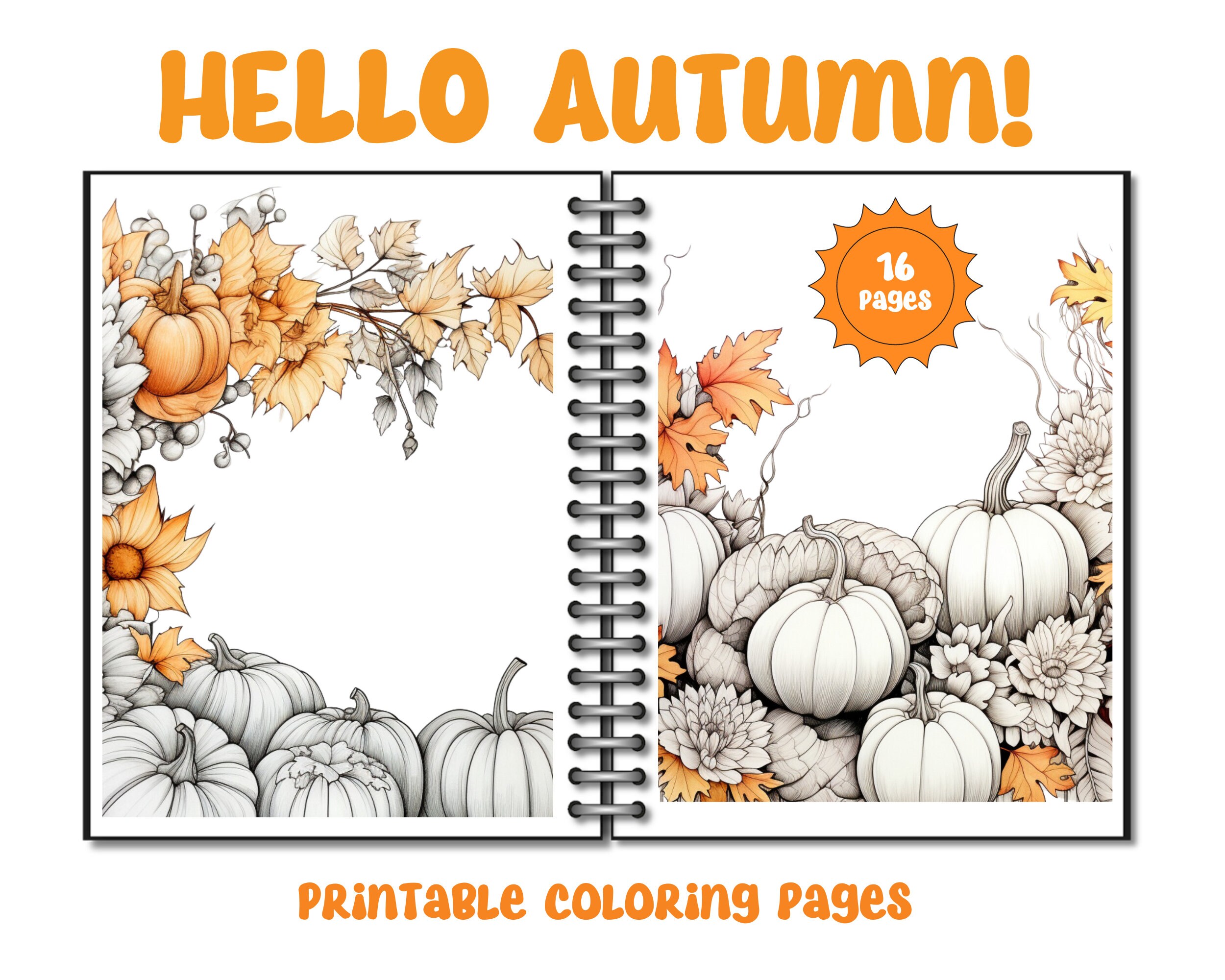 Digital 16 Autumn Coloring Pages for Kids Good for Fun Activities at ...