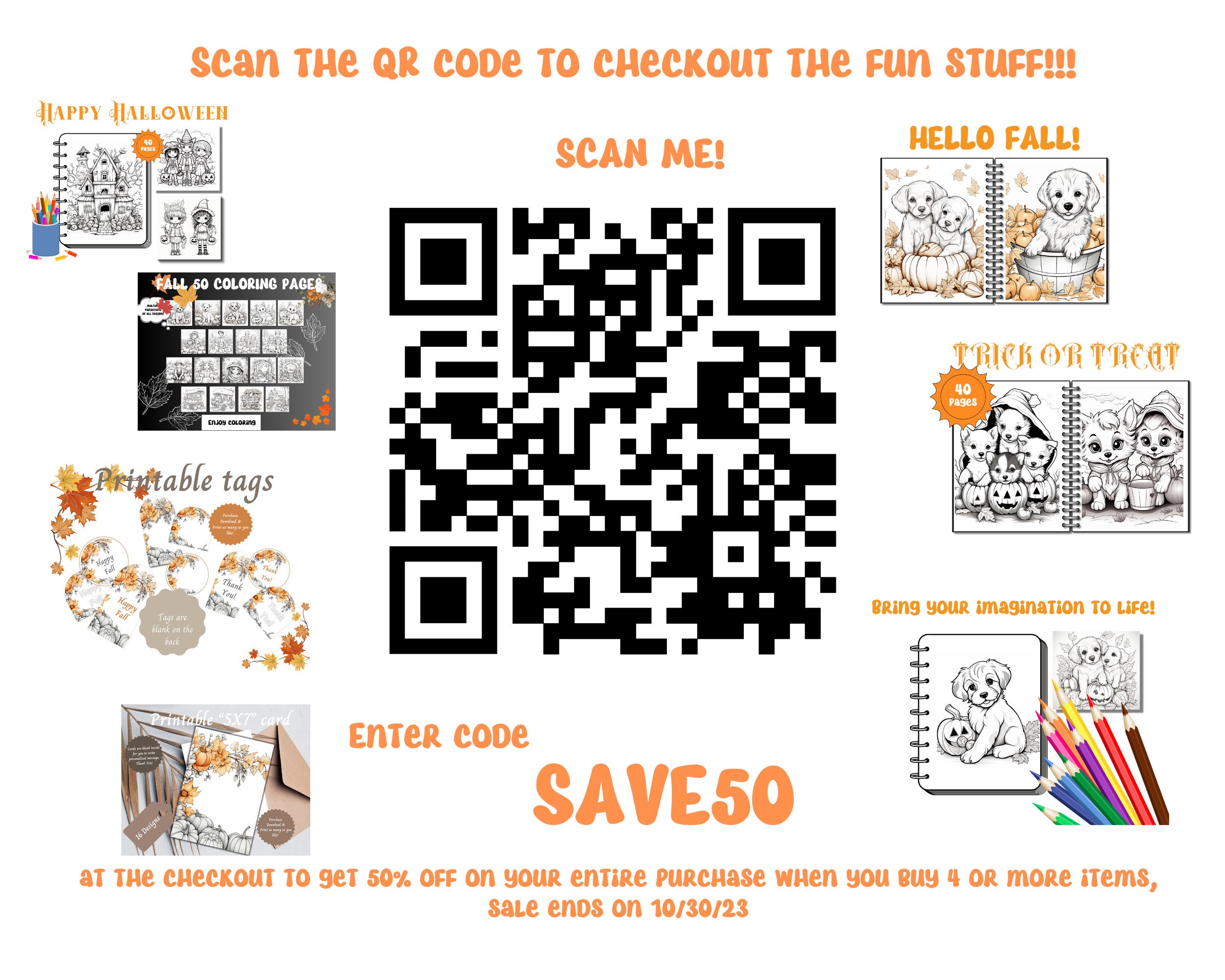 Digital Fall Season 50 Coloring Pages for Kids Good for Fun Activities ...