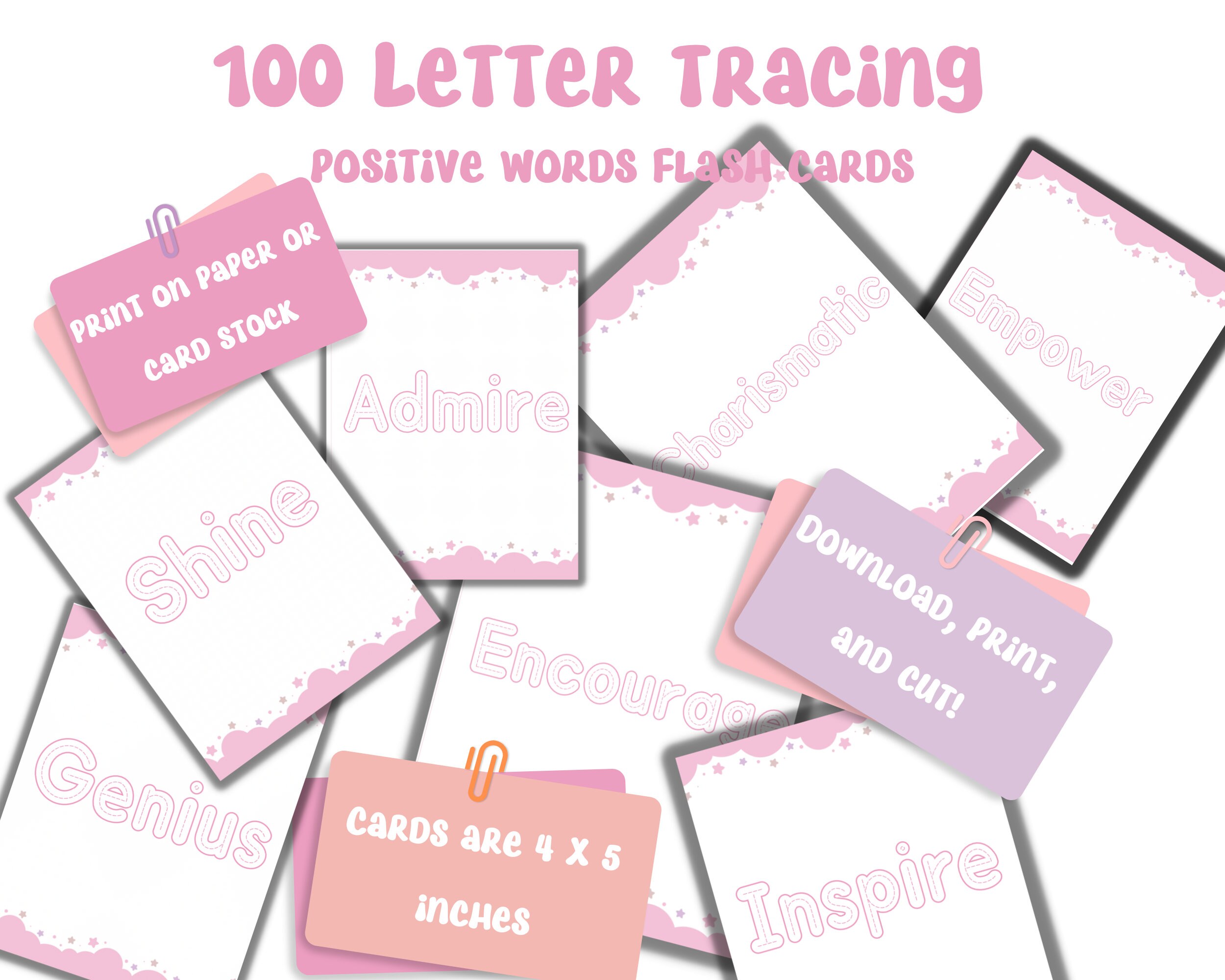 Printable Positive Words Letter Tracing Brain Development Positive ...