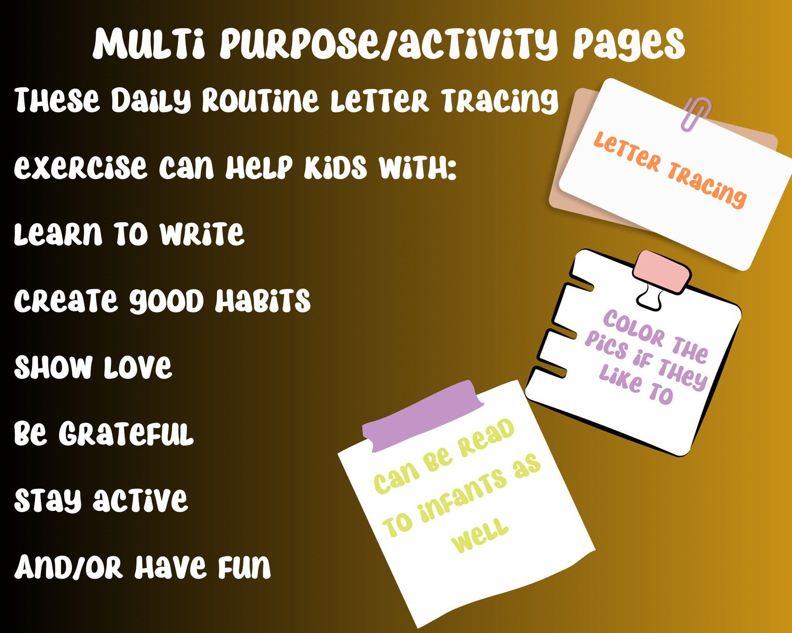 Letter Tracing 20 Printable Daily Routine Pages for Kids Educational ...