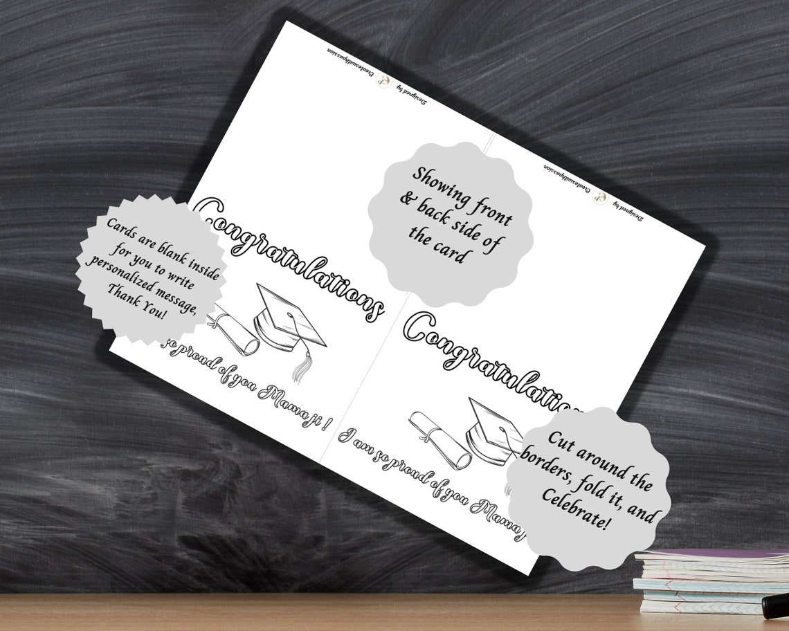 Printable Mama Ji Card Kids Coloring Card Instant Download Graduation ...