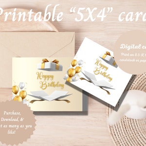 Printable Happy Birthday Card Instant Download Colorful Birthday ...