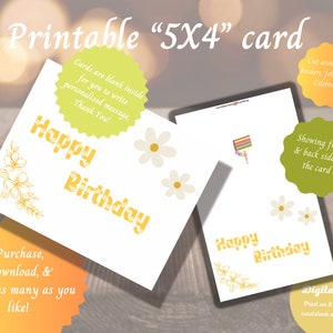 Printable Happy Birthday Card Instant Download Colorful Birthday ...