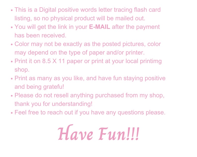 Printable Positive Words Letter Tracing Brain Development Positive ...