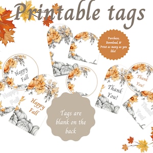 Printable Fall Gift Bag Tags Instant Download Gift Box Tags, Digital ...