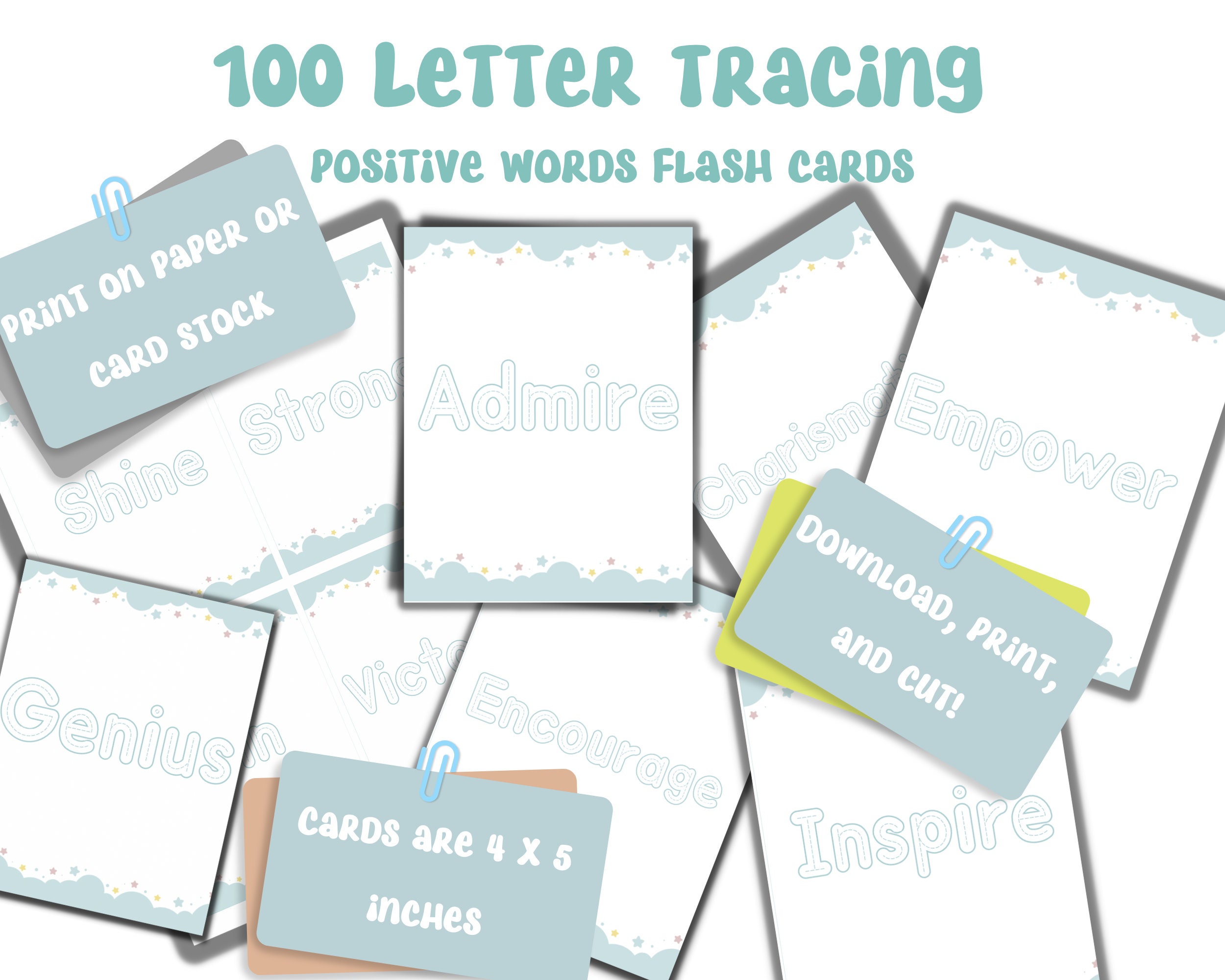 Printable Positive Words Letter Tracing Brain Development Positive ...