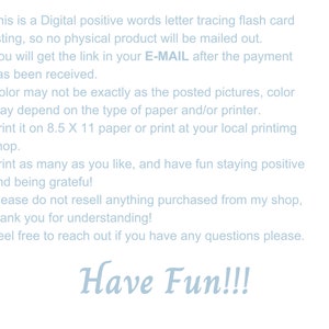 Printable Positive Words Letter Tracing Brain Development Positive ...