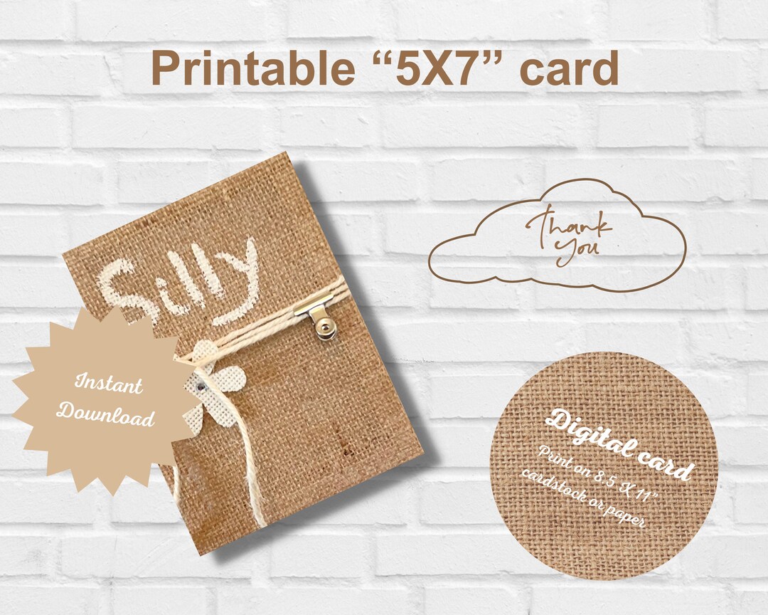 Printable Greeting Card Instant Download Funny Card White and Neutral ...