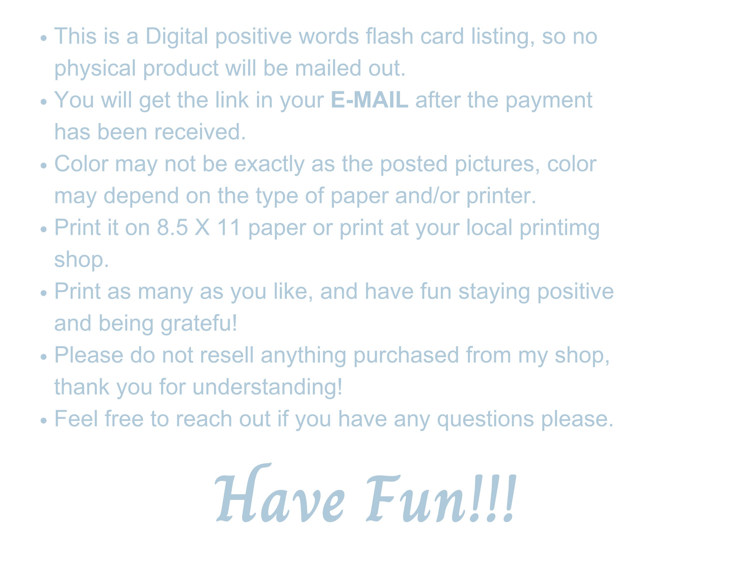 100 Positive Words Brain Development Positive Words - Etsy