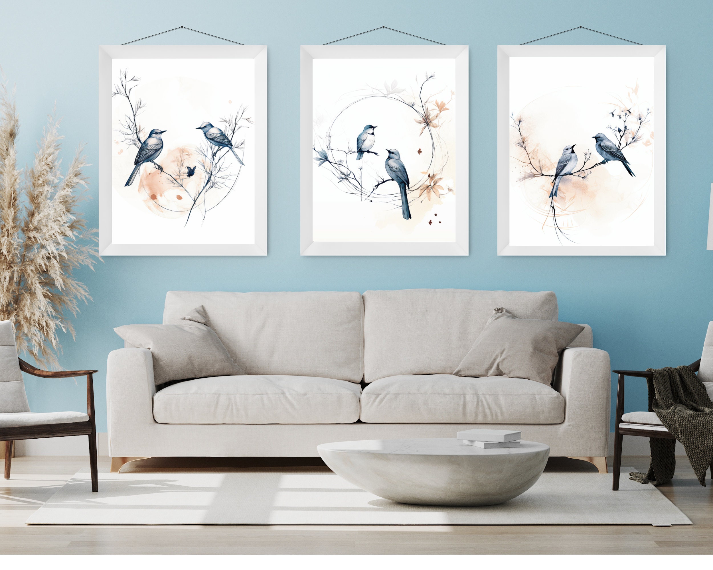 Instant Downloadable Birds Poster Set of 3 Prints for Living - Etsy
