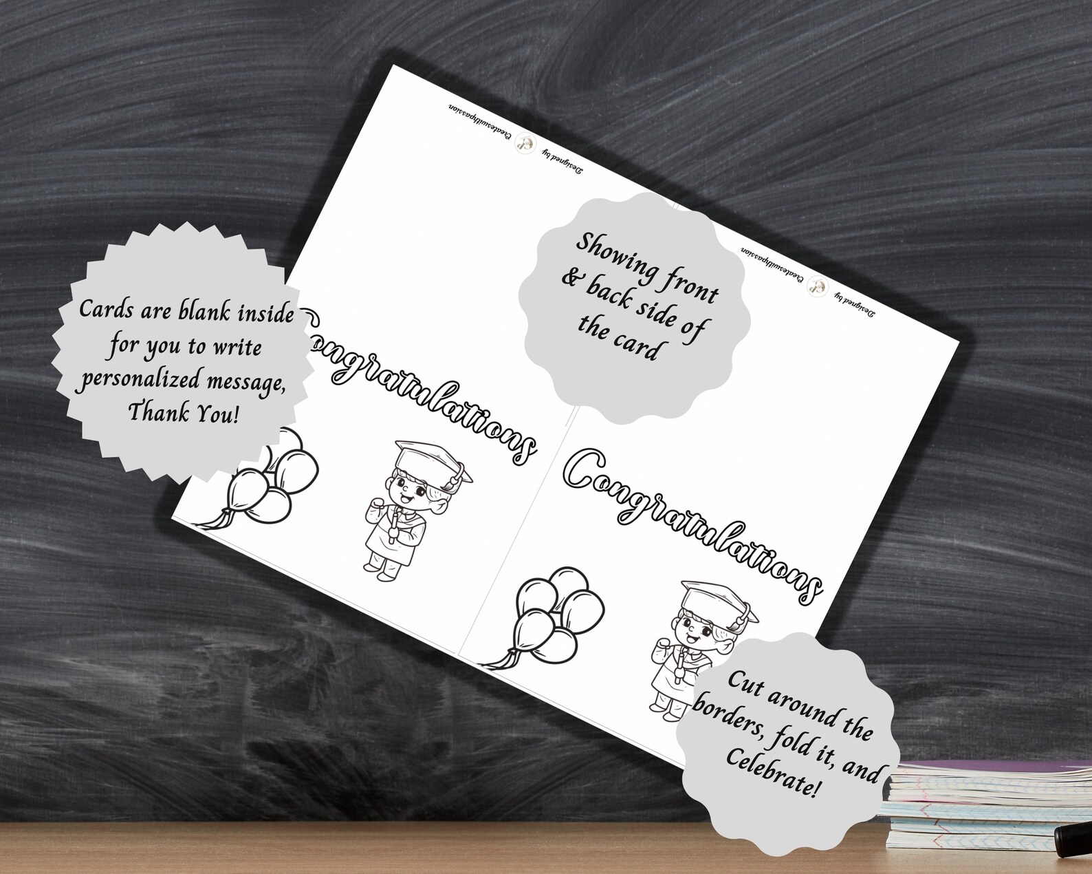 Printable Kids Coloring Card Instant Download Graduation Black - Etsy