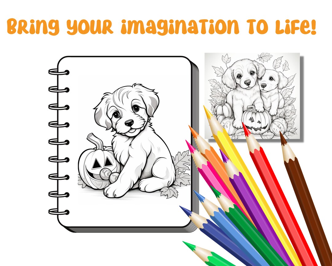 Digital 25 Puppies Coloring Pages for Kids Good for Fun Activities at ...