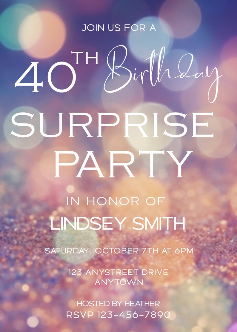 Editable Surprise Party Birthday Party Invitation Template - Etsy