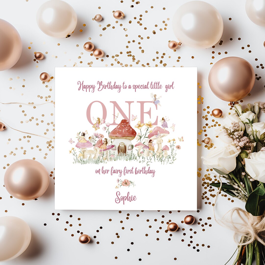 Personalized Fairy First Birthday Card: Girl's 1st Birthday - Etsy