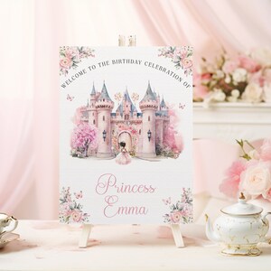 Editable Black Princess Castle Birthday Welcome Sign | Black Princess ...
