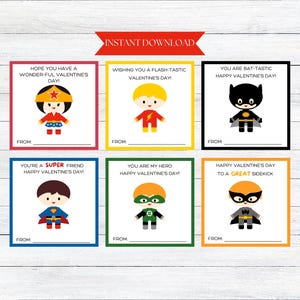 Instant Download Superhero Valentine's Day Classroom Cards | Valentine ...