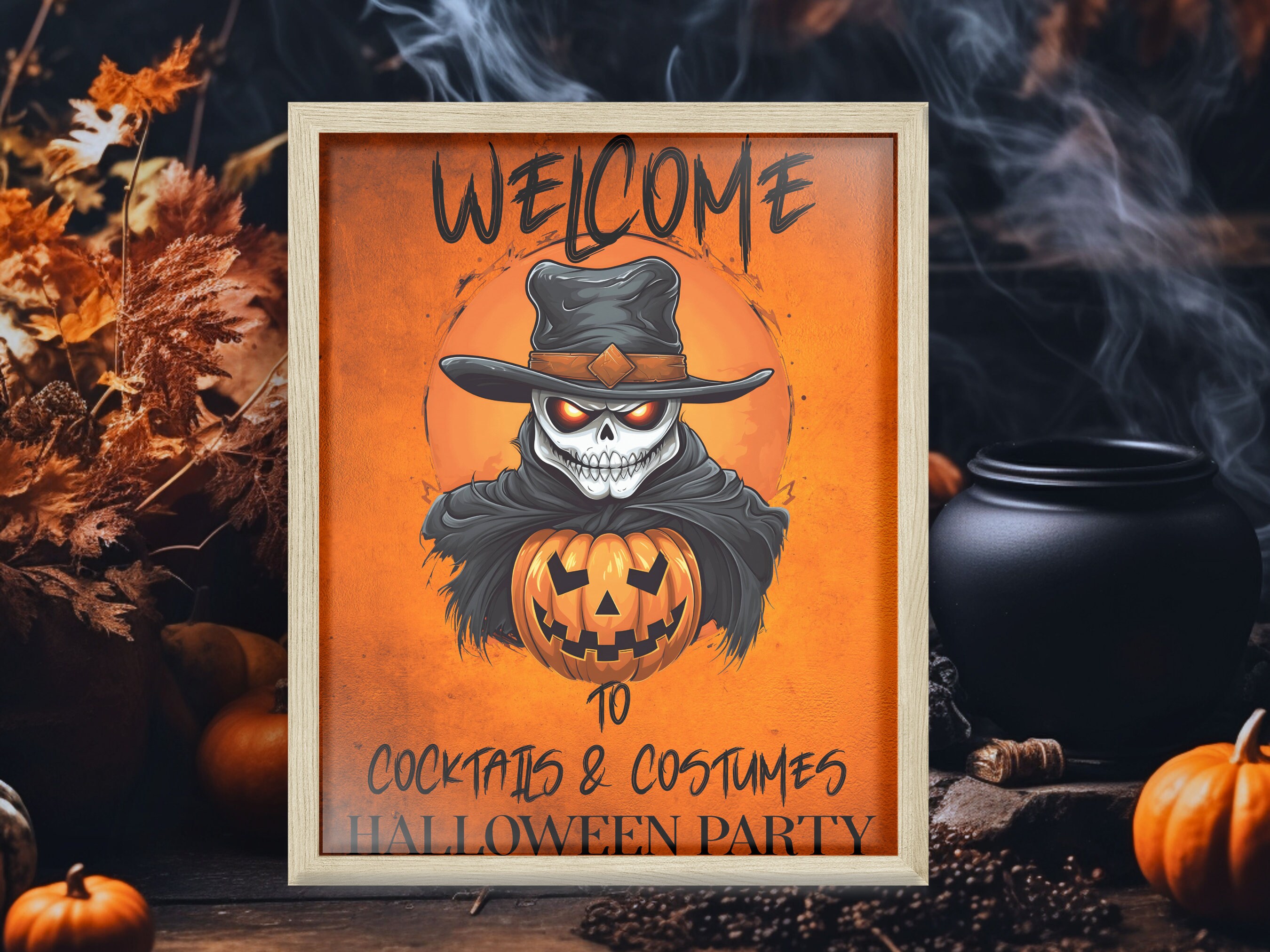 Editable Halloween Party Welcome Sign, Three Sizes - Etsy