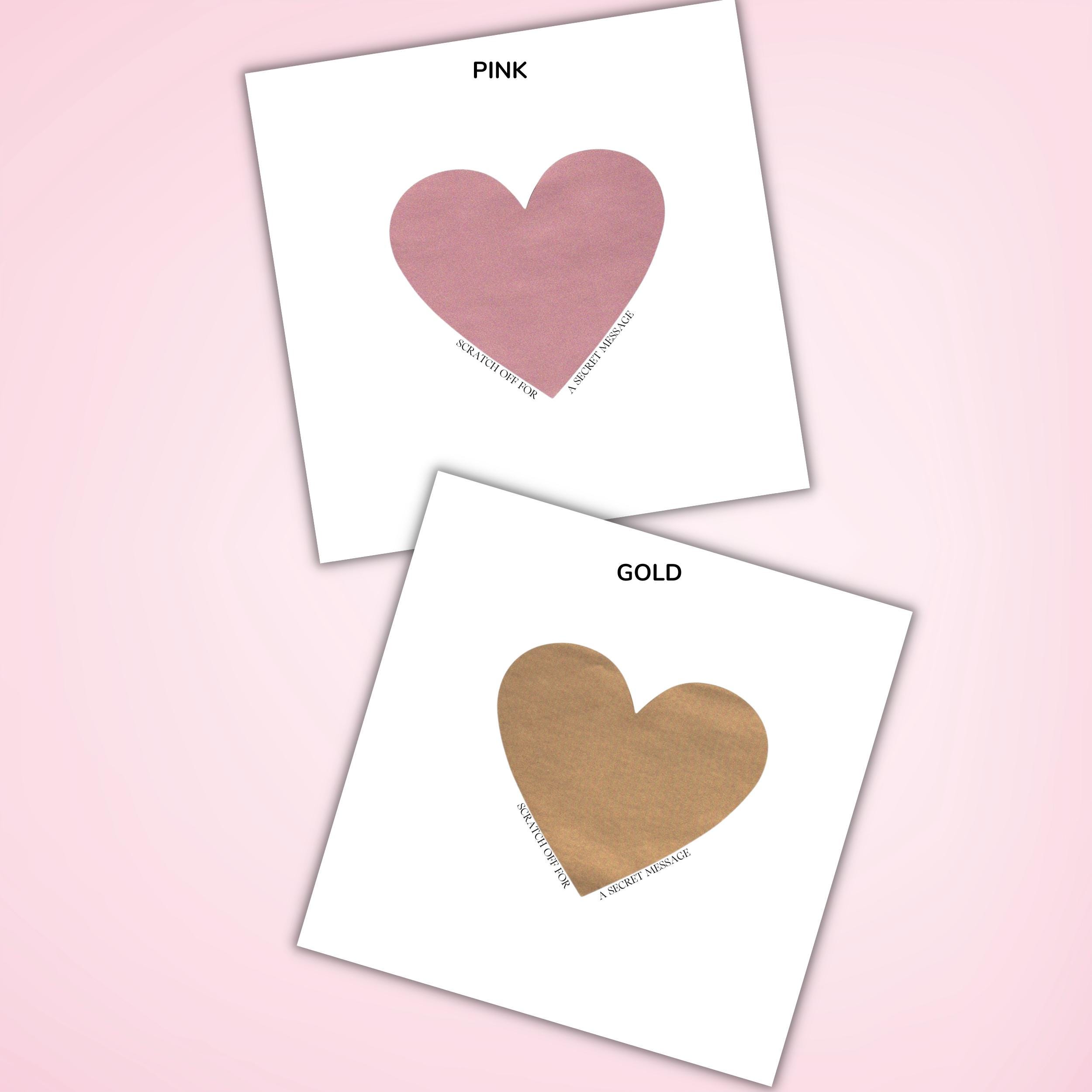 Personalized Scratch off Heart Card | Hidden Message Valentine - Etsy