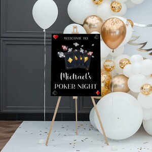 Editable Men's Poker Birthday Welcome Sign Template - Etsy