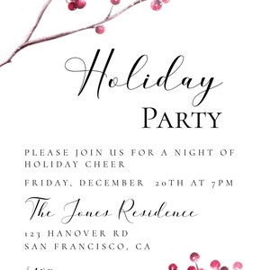 Editable Holiday Party Invitation Template - Etsy