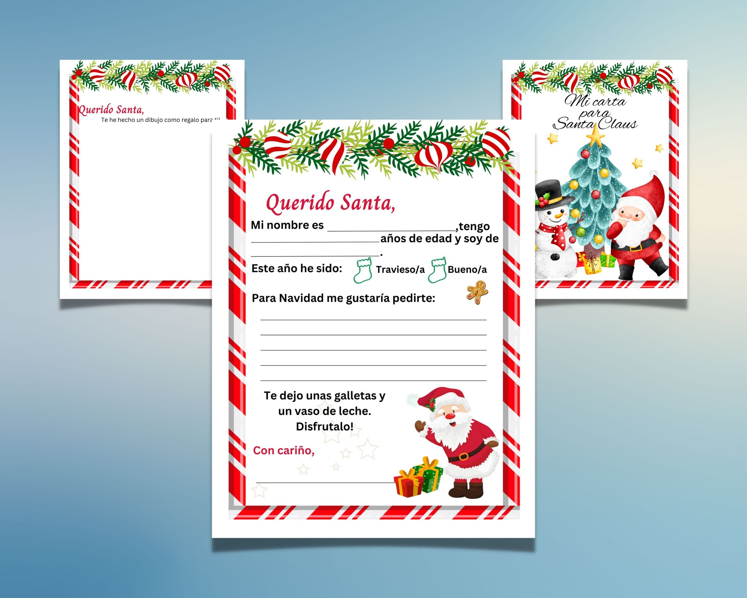 Carta Para Santa Lista De Deseos Navidad Carta Para Santa Claus ...