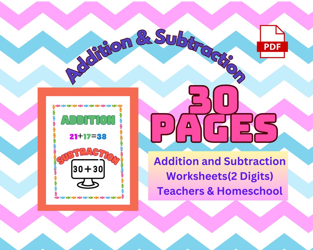 Two-digit Addition and Subtraction Worksheets for Teachers and ...