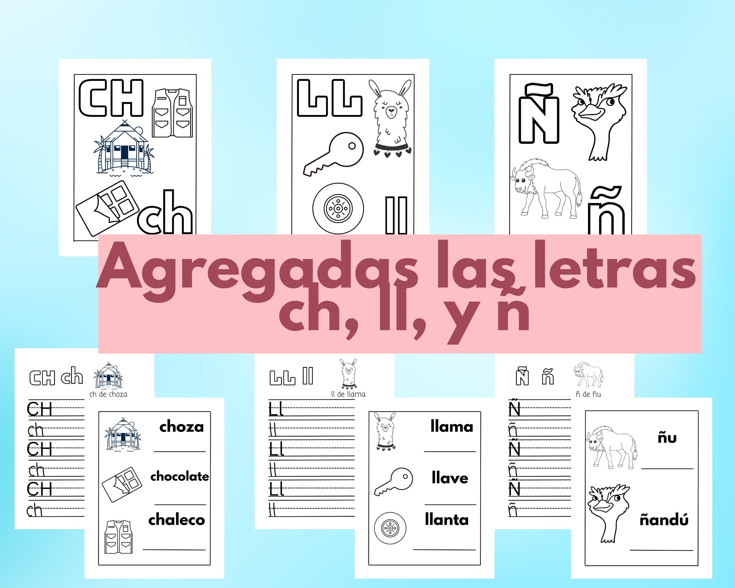 Spanish Alphabet Printable Worksheets: Homeschool Learning (digital ...