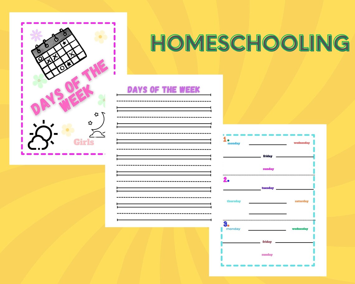 Days of the Week Printable Worksheets Preschool Homeschooling ...