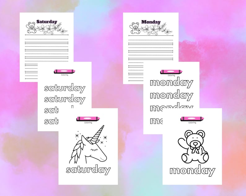 Days of the Week Printable Worksheets Preschool Homeschooling ...