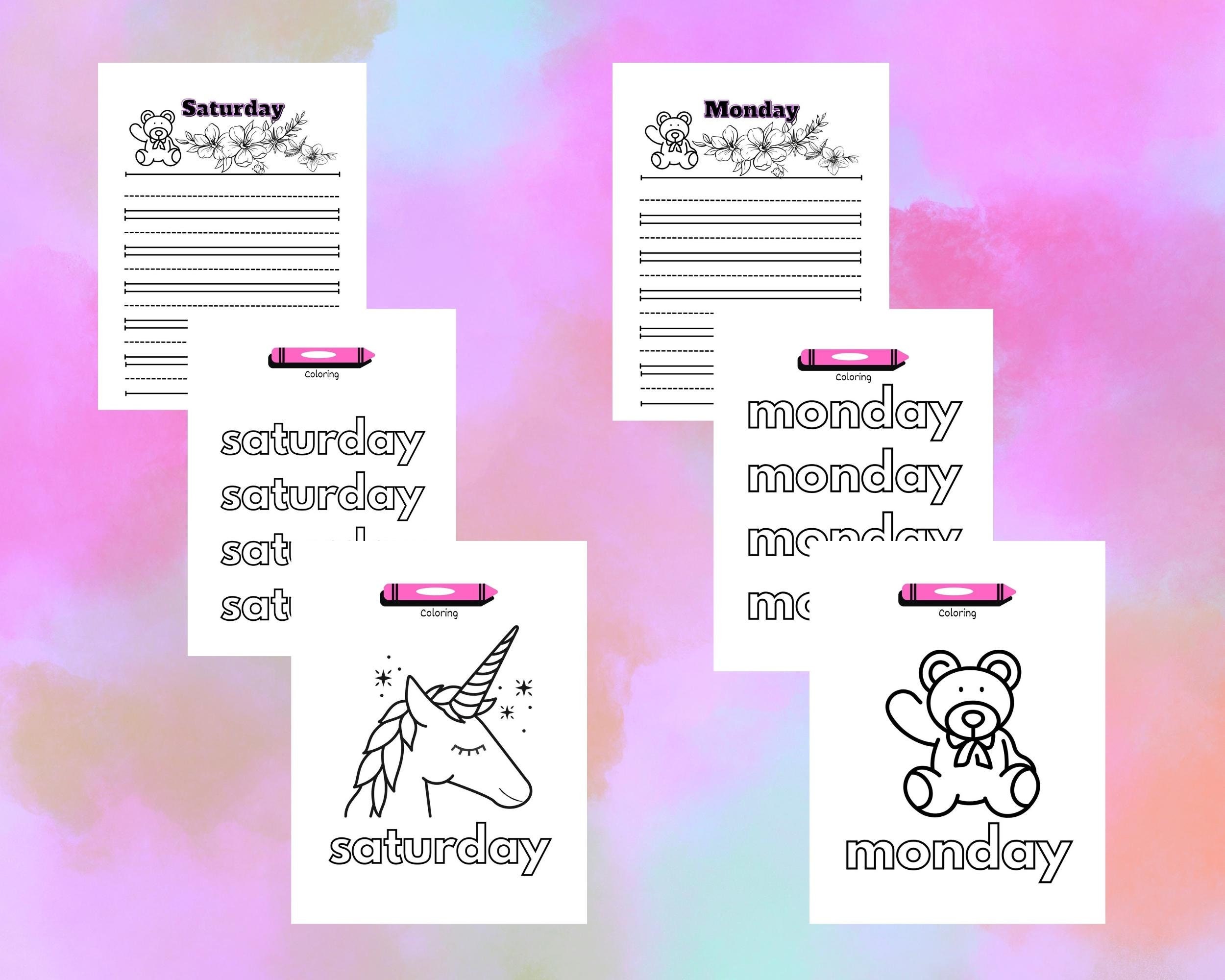 Days of the Week Printable Worksheets Preschool Homeschooling ...