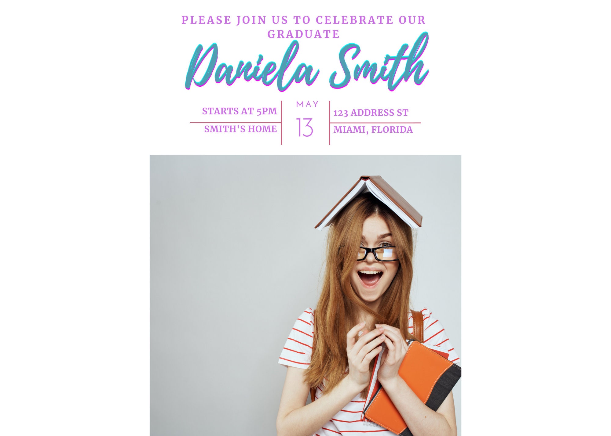 Simple Graduation Card With Photo Downloaded Graduation - Etsy