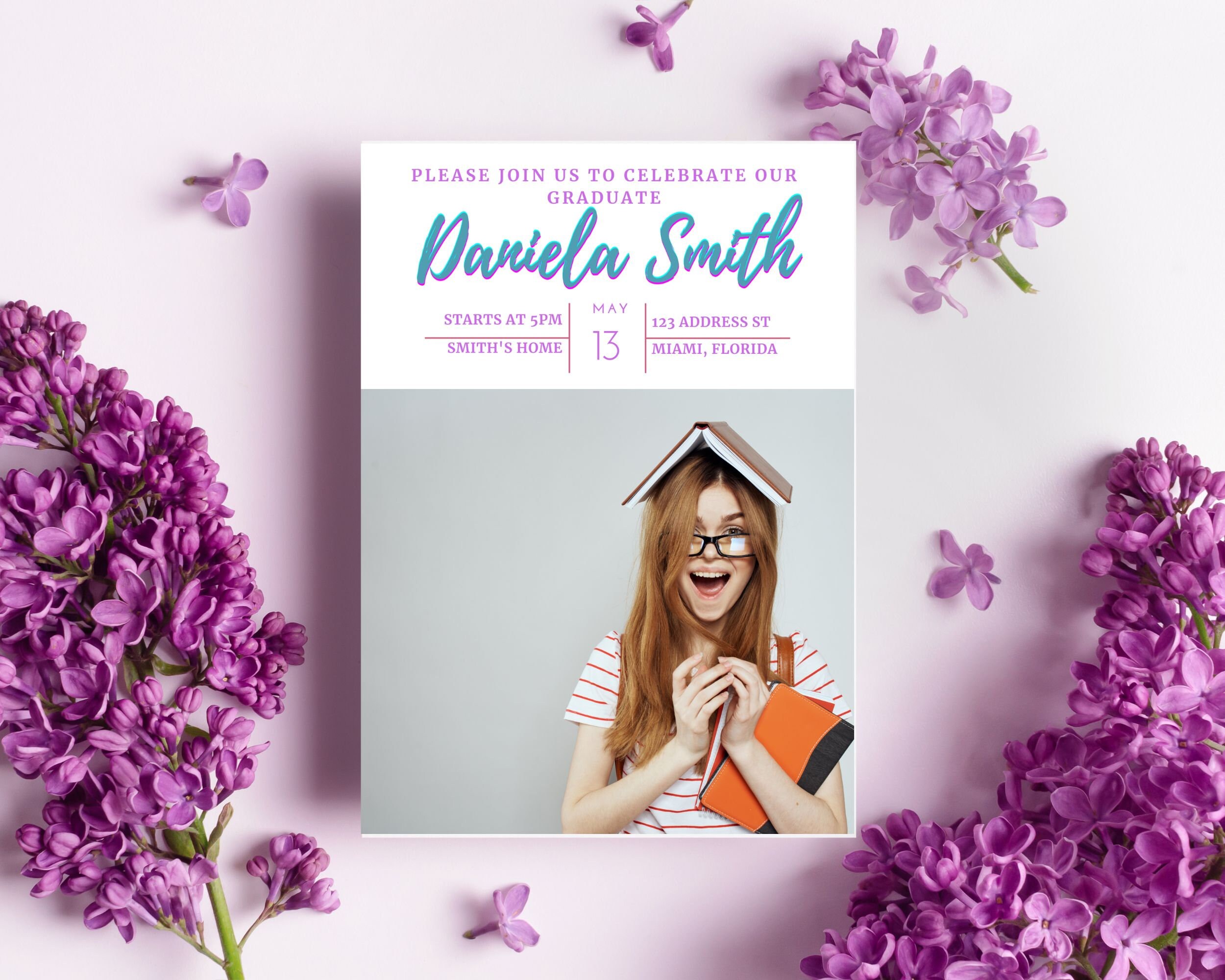 Simple Graduation Card With Photo Downloaded Graduation Invitation ...