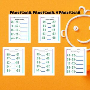 Sumas Y Restas Dos Digitos Hojas Imprimibles Para Ninos Espanol Math ...