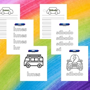 Spanish Days of the Week Worksheet: Kids' Coloring Book (digital ...
