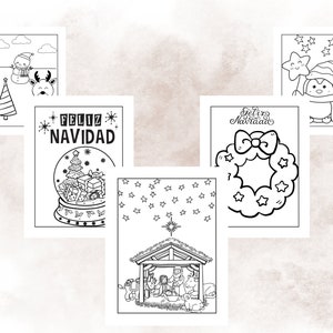 Spanish Christmas Coloring Pages: Santa Activity Book (PDF) - Etsy