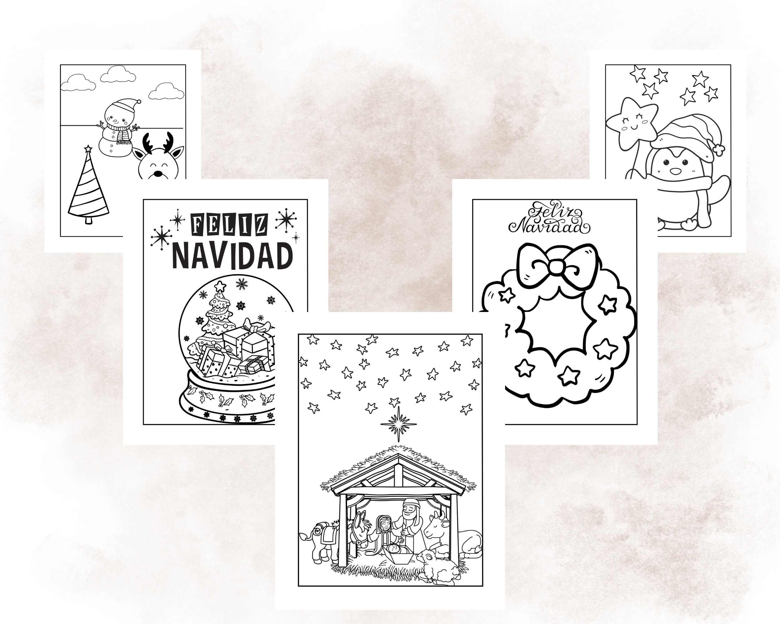 Spanish Christmas Coloring Pages: Santa Activity Book (PDF) - Etsy