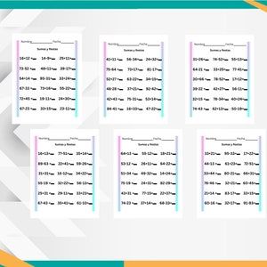 Spanish Math Worksheets: Two-digit Addition & Subtraction Kid Workbook ...