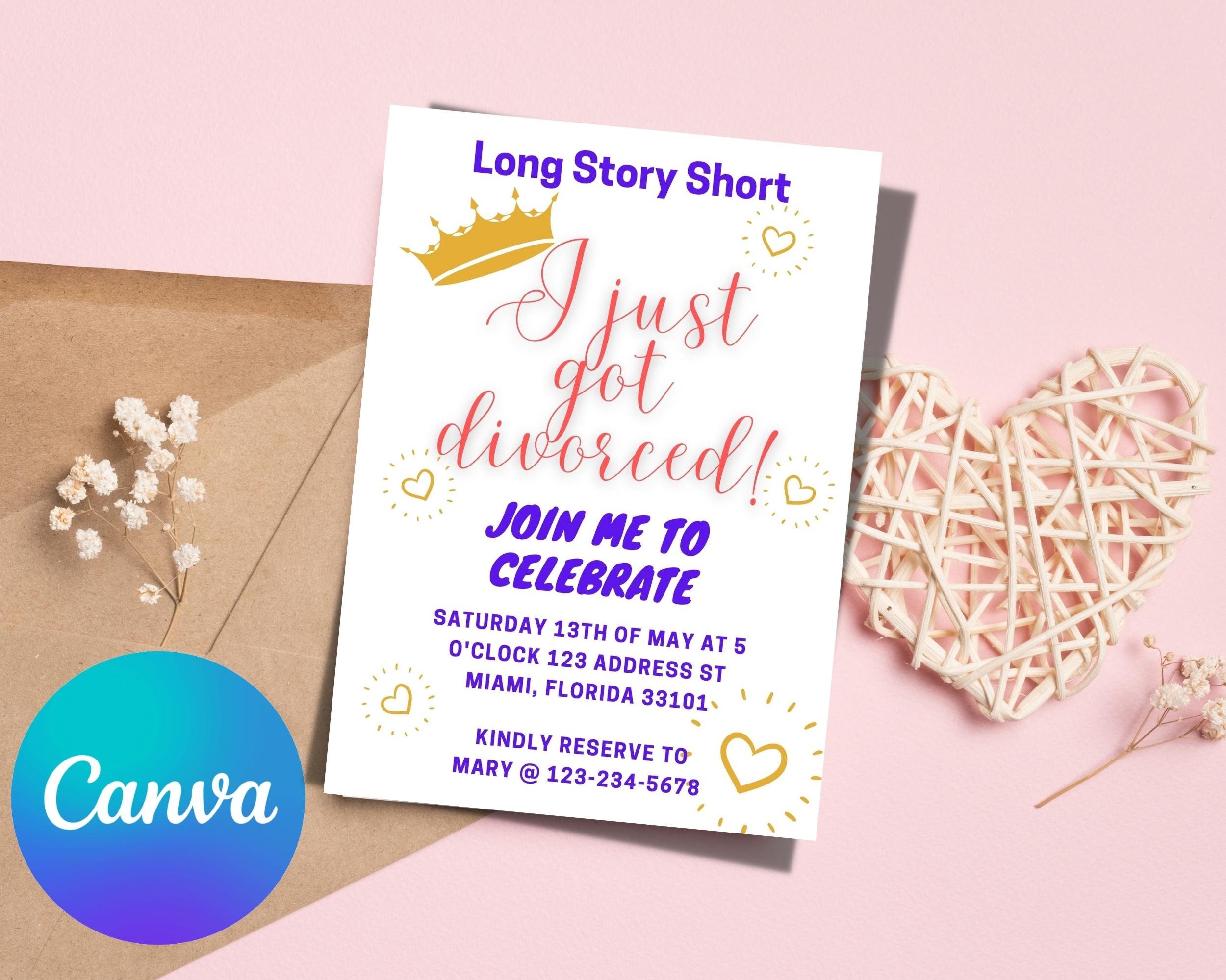 Empowerment Divorce Party Invitation Funny Divorce Invitation Printable ...