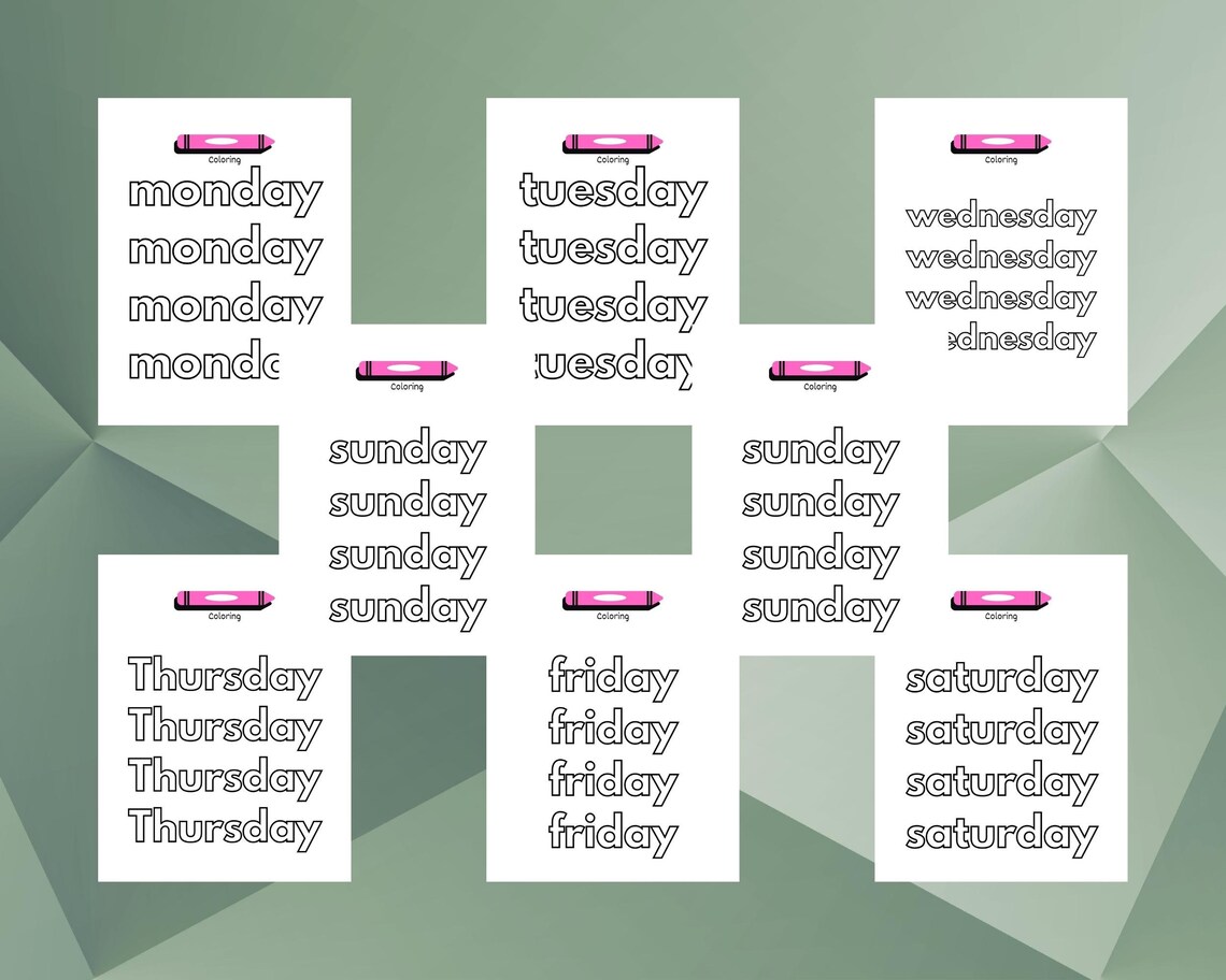 Days of the Week Printable Worksheets Preschool Homeschooling ...