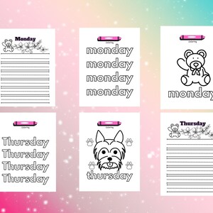 Days of the Week Printable Worksheets Preschool Homeschooling ...