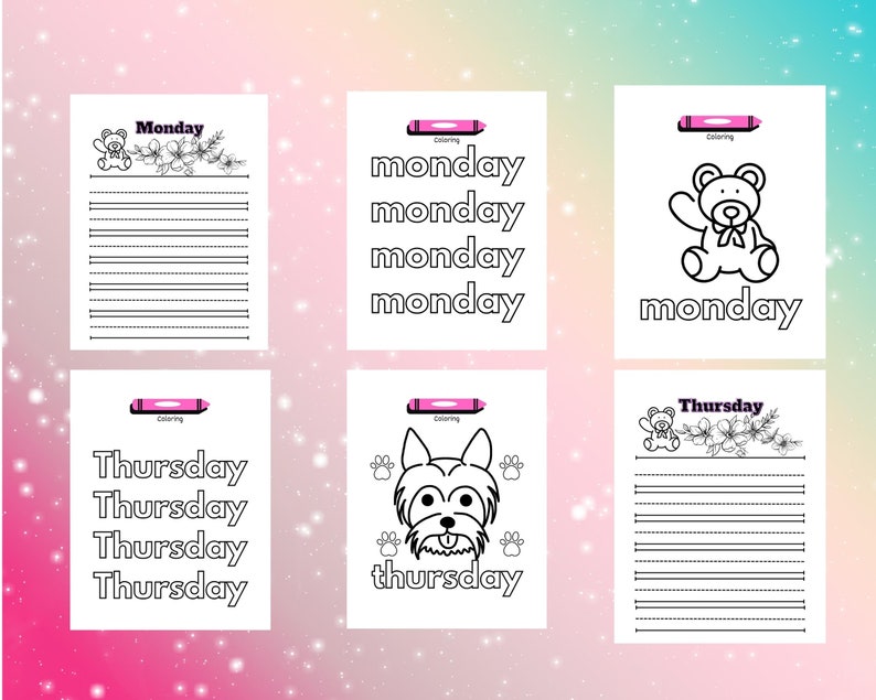 Days of the Week Printable Worksheets Preschool Homeschooling ...