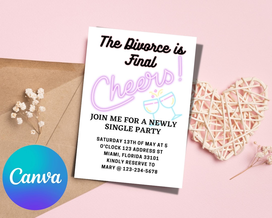 Empowerment Divorce Card Announcement Divorce Party Invitation Divorce ...